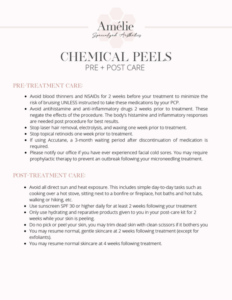 Pre Post Care - Amélie Med Spa